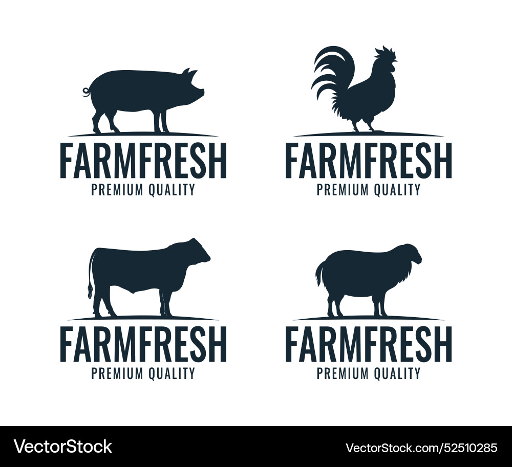 Farm animals logo design Royalty Free Vector Image