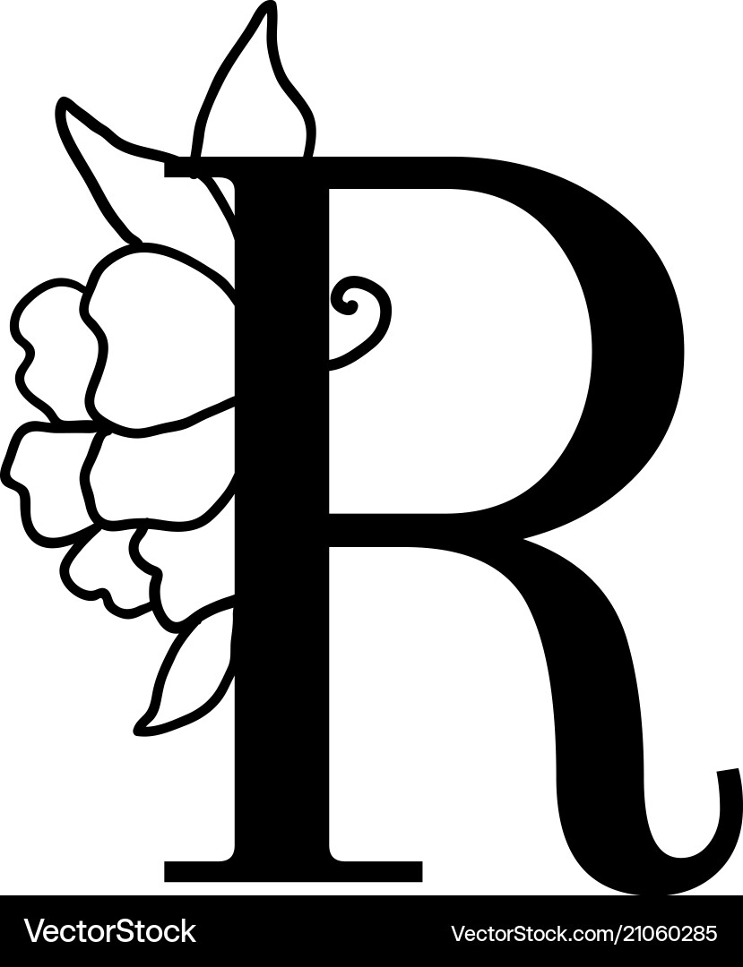 Floral letter Royalty Free Vector Image - VectorStock