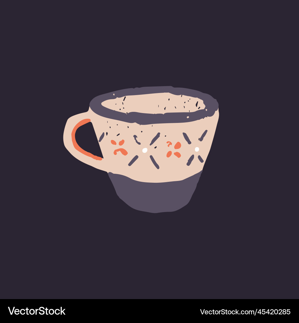 Handmade Ceramic Mug with Pattern Royalty Free Vector Image