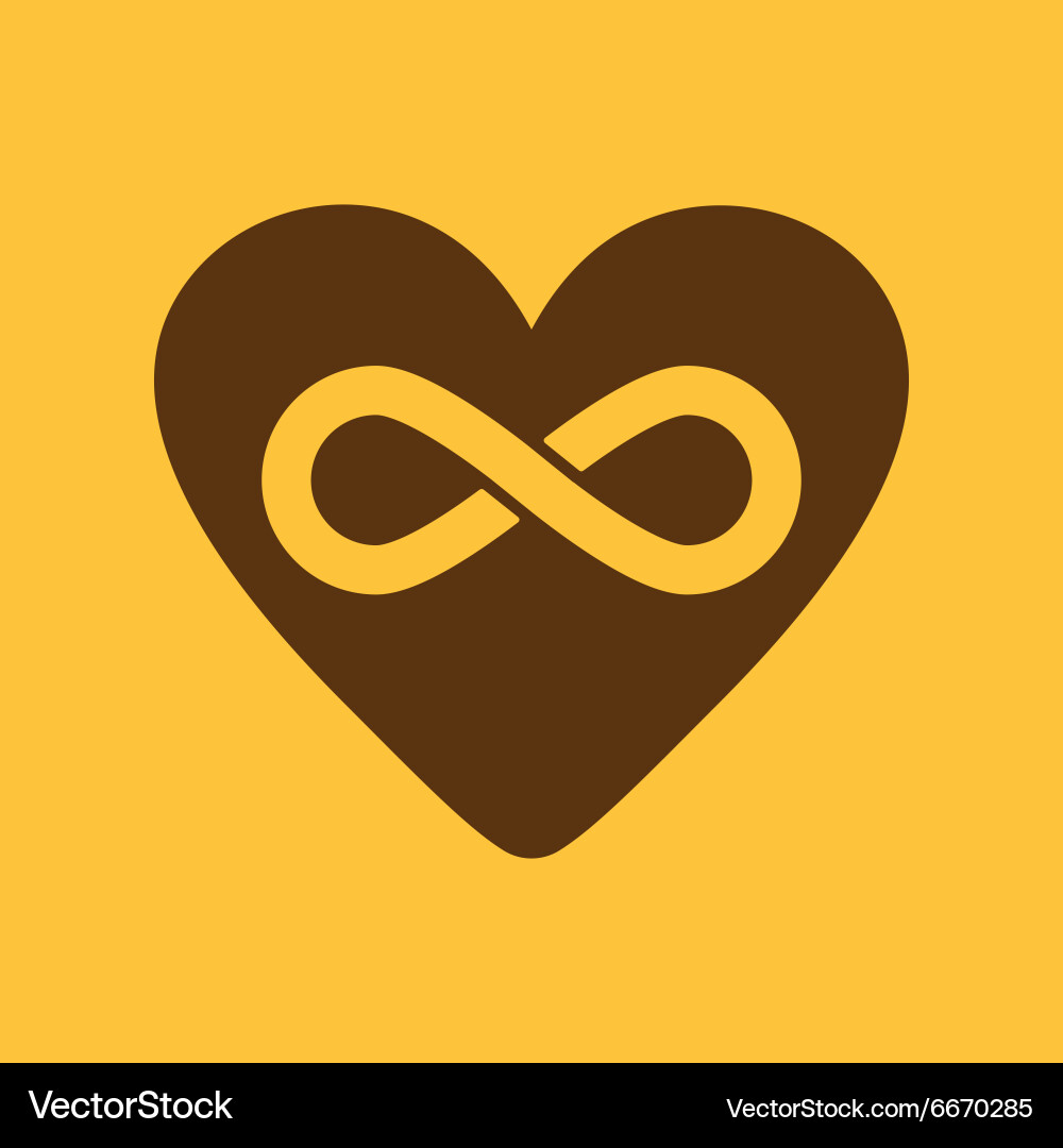 Heart and infinity icon Royalty Free Vector Image