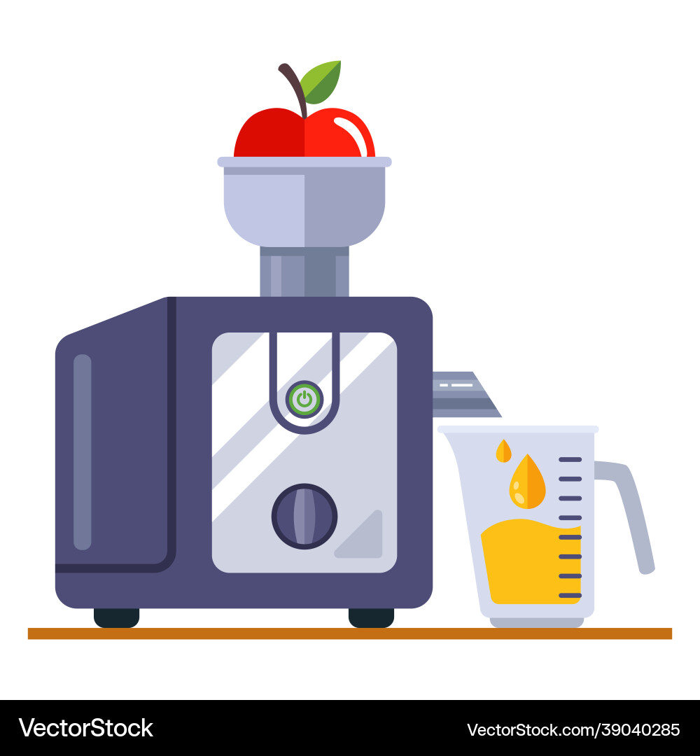 Kitchen appliance juicer fresh apple juice Vector Image