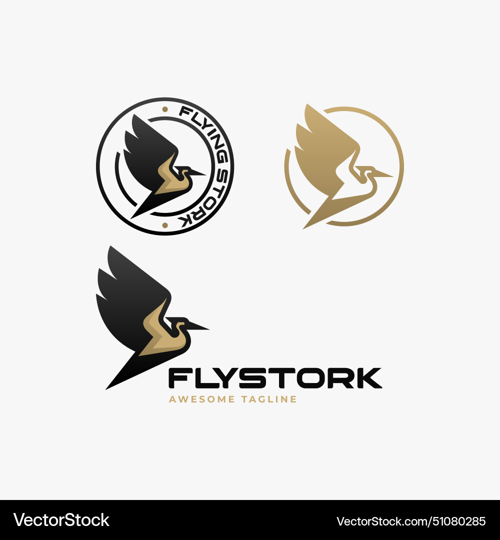 Logo stork simple mascot style Royalty Free Vector Image