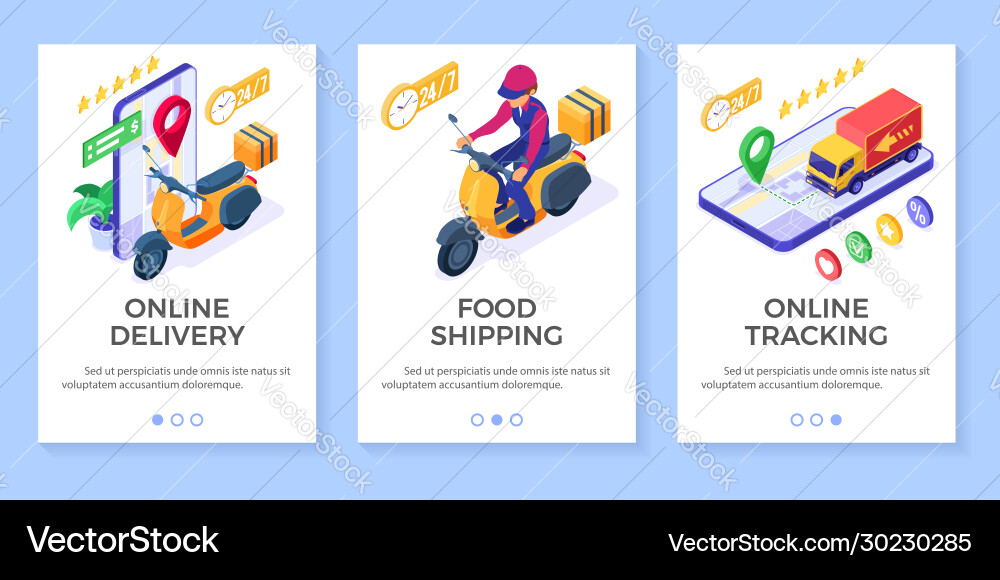 Online food order package delivery service Vector Image