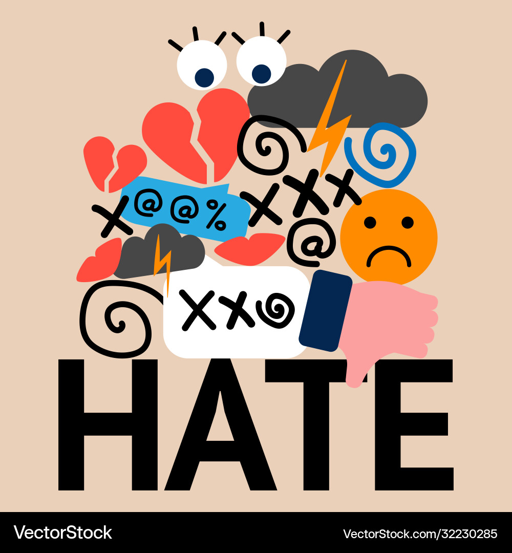 Online hate Royalty Free Vector Image - VectorStock