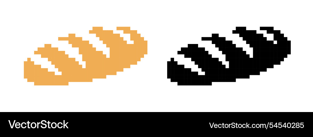 Pixelated loaf of bread simple pixel Royalty Free Vector