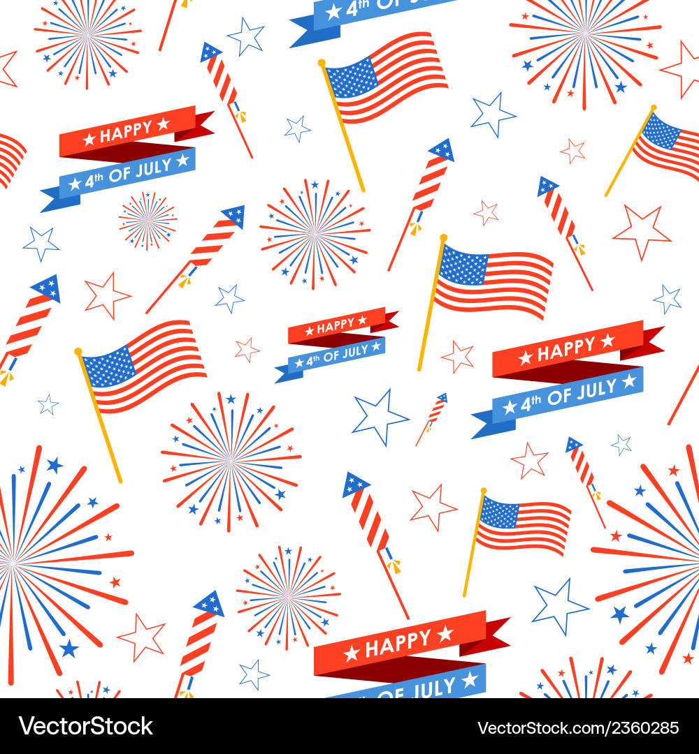 Seamless pattern for 4th of july Royalty Free Vector Image