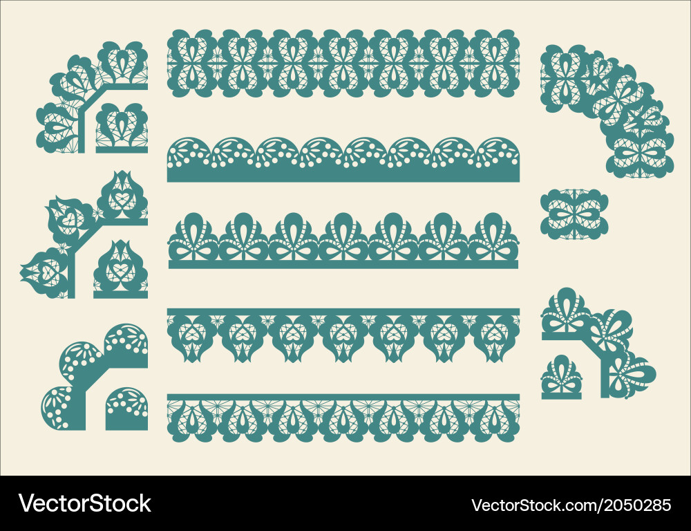 Set of lace trims Royalty Free Vector Image - VectorStock