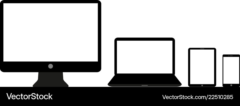 Set of realistic computer laptop tablet Royalty Free Vector