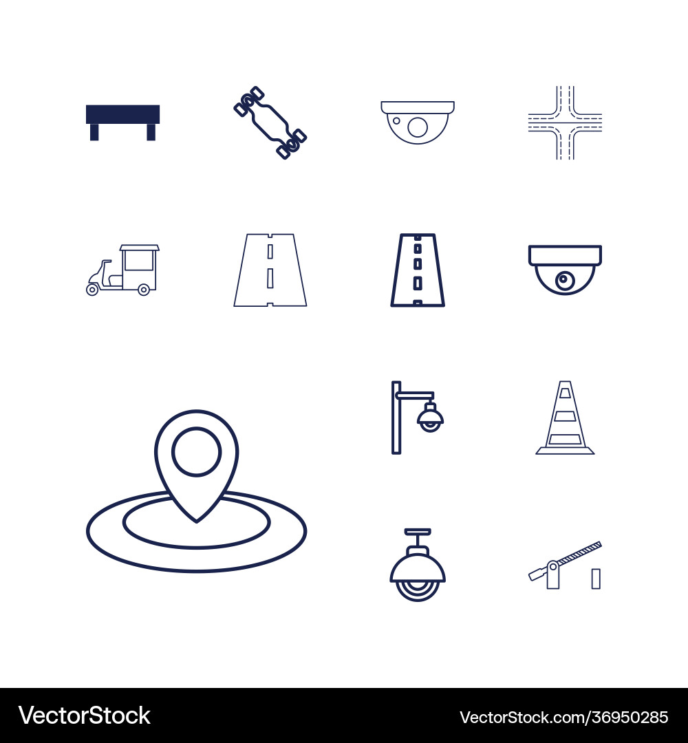 Street icons Royalty Free Vector Image - VectorStock