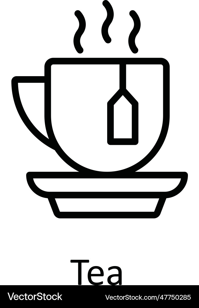Tea outline icon design food Royalty Free Vector Image