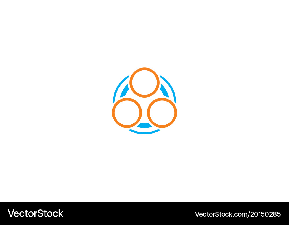 Three round geometry connect logo Royalty Free Vector Image