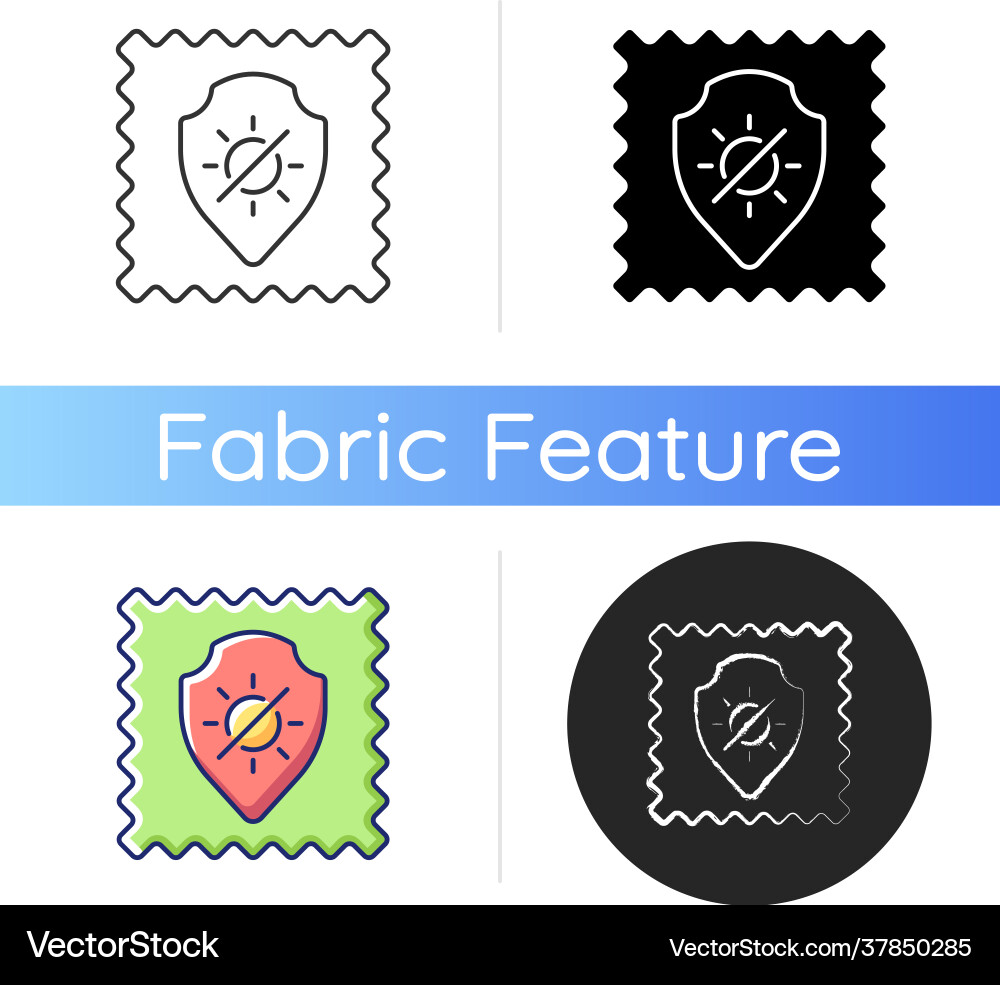Uv protection fabric feature icon Royalty Free Vector Image