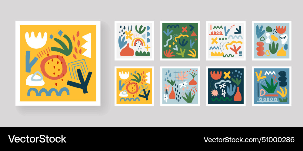 Abstract design poster set trendy graphic cards Vector Image