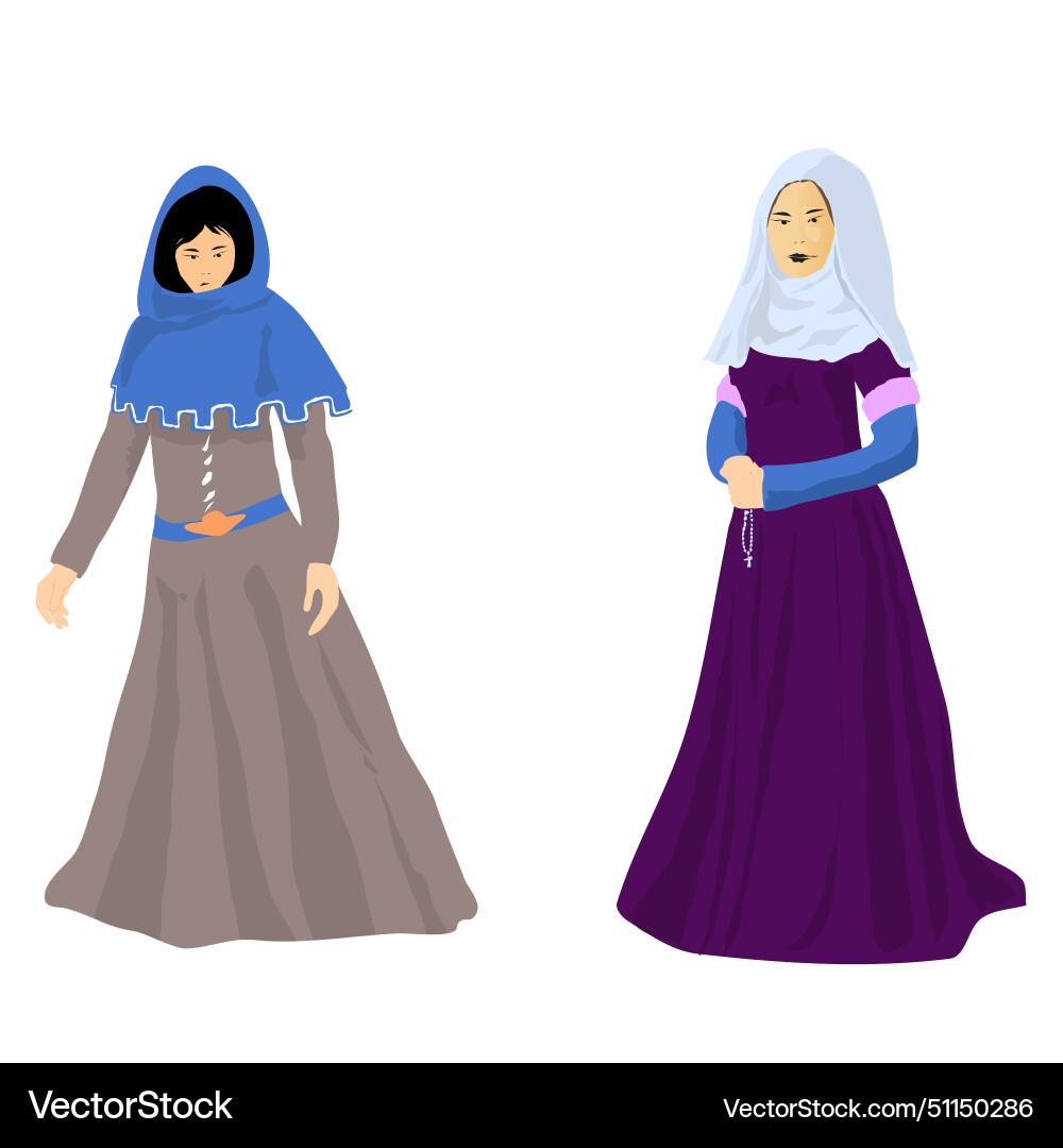 An antique medieval cassock attire associated Vector Image
