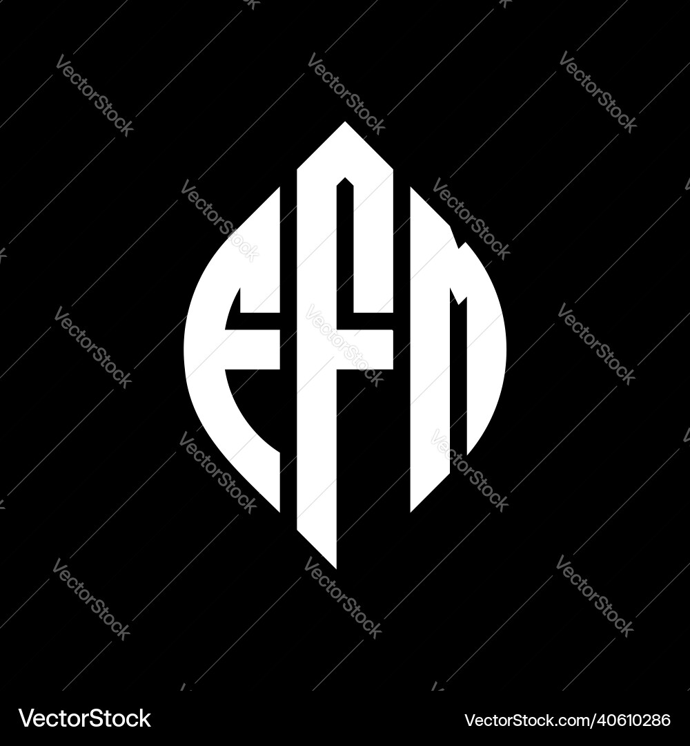 Ffm circle letter logo design Royalty Free Vector Image