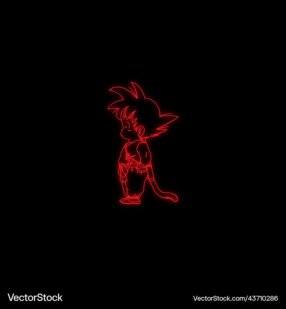 Goku Line Art Glow Royalty Free Vector Image Vectorstock