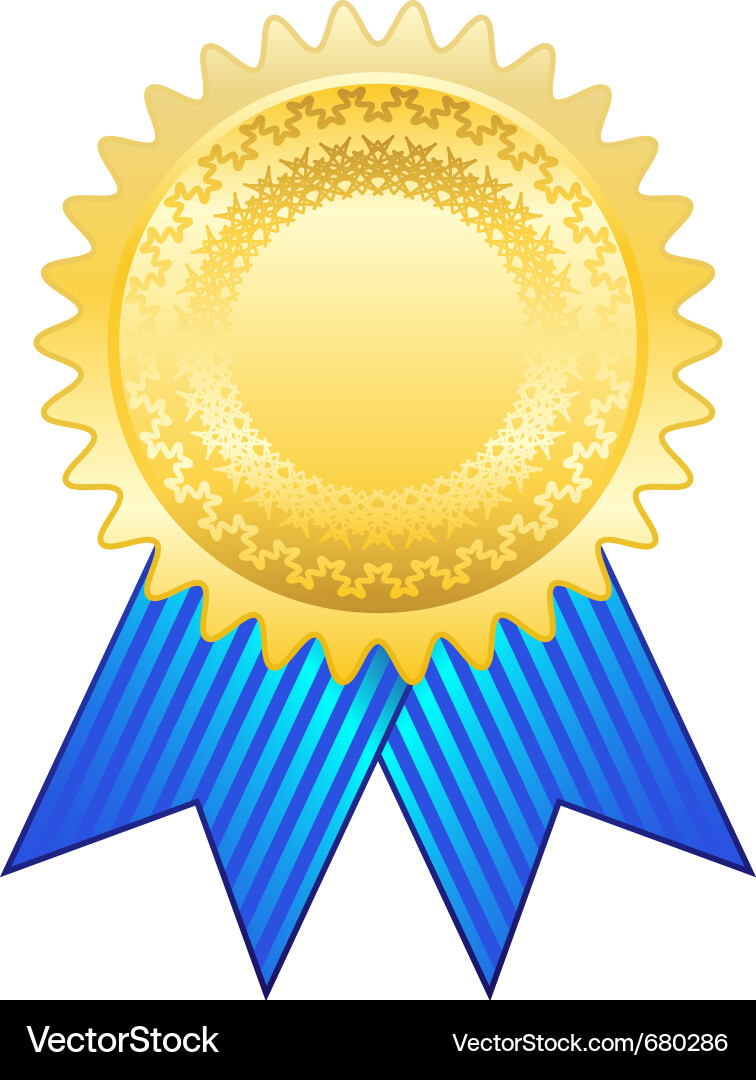 Gold award ribbon Royalty Free Vector Image - VectorStock