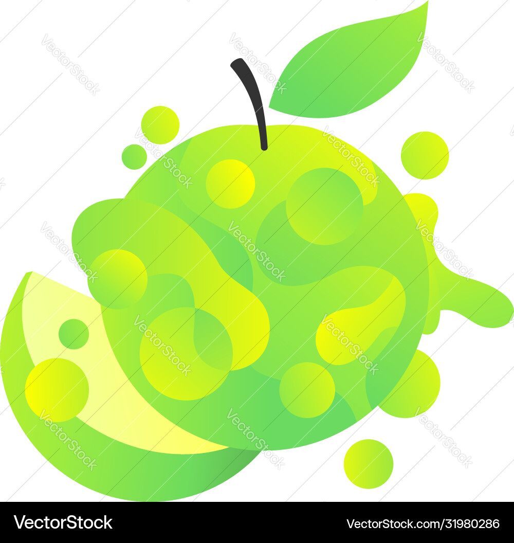 Green apple in abstract style Royalty Free Vector Image