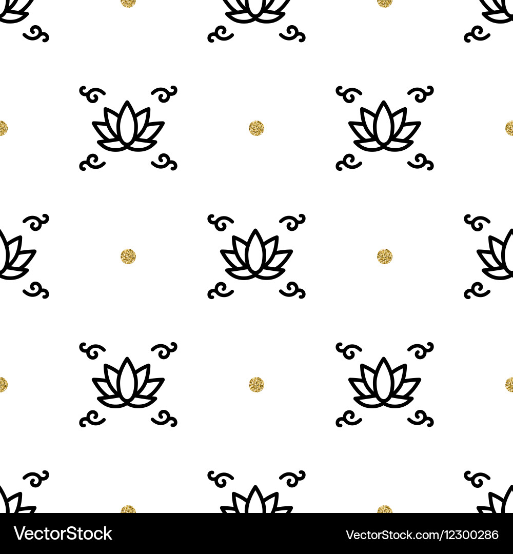 Lotus seamless pattern yoga background Royalty Free Vector