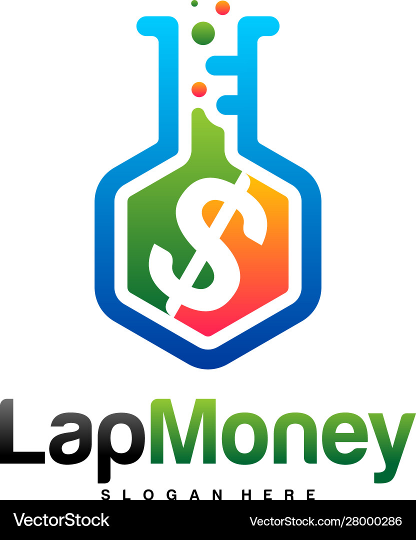 Money lap logo design concept Royalty Free Vector Image