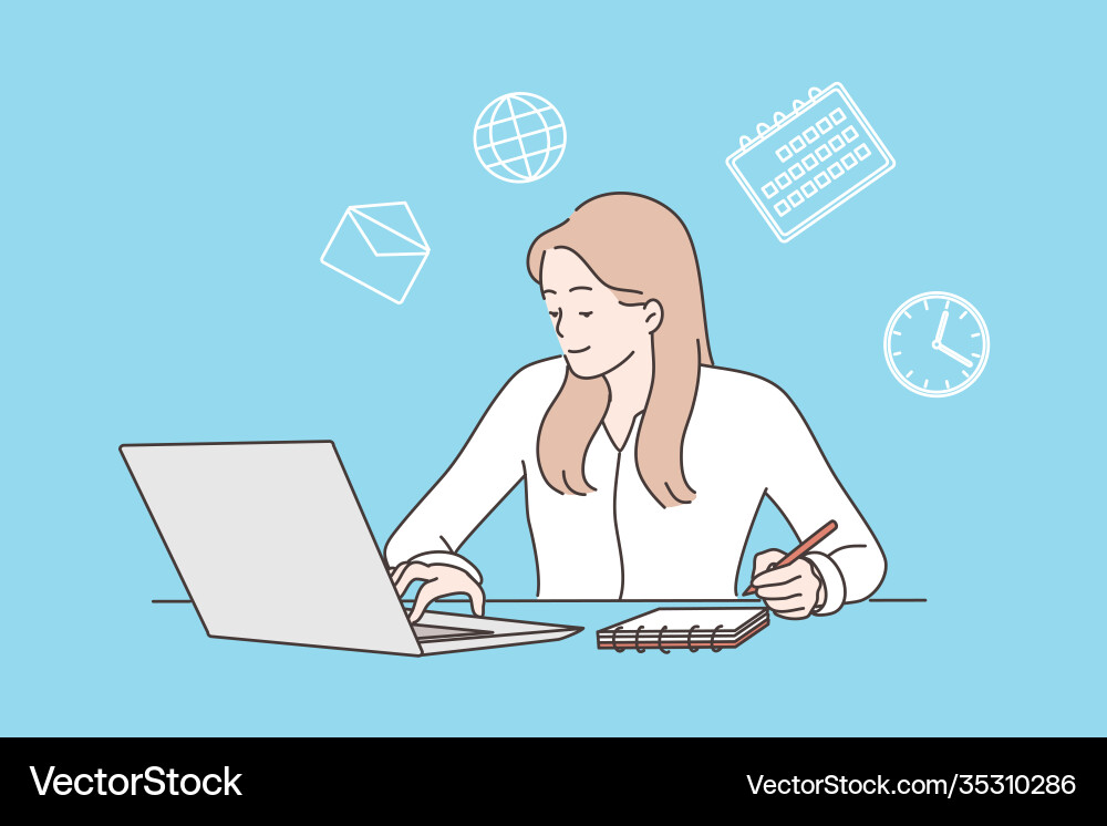 Multitasking time management and productivity Vector Image