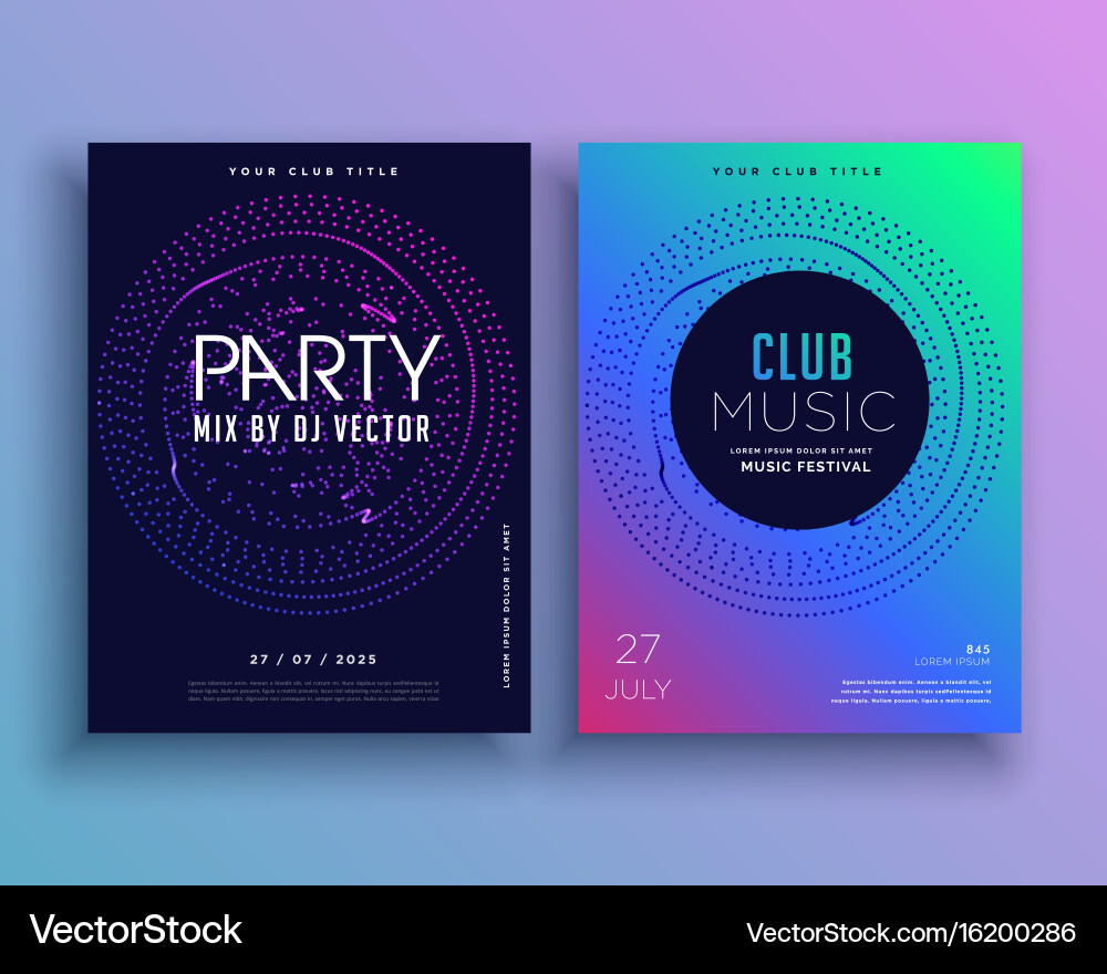 Music club party flyer template design Royalty Free Vector