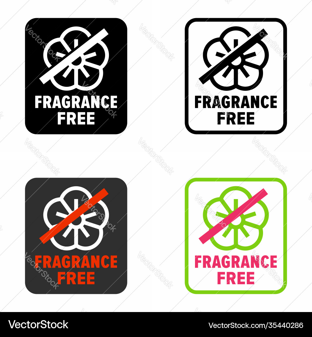 No scent products and materials information sign Vector Image