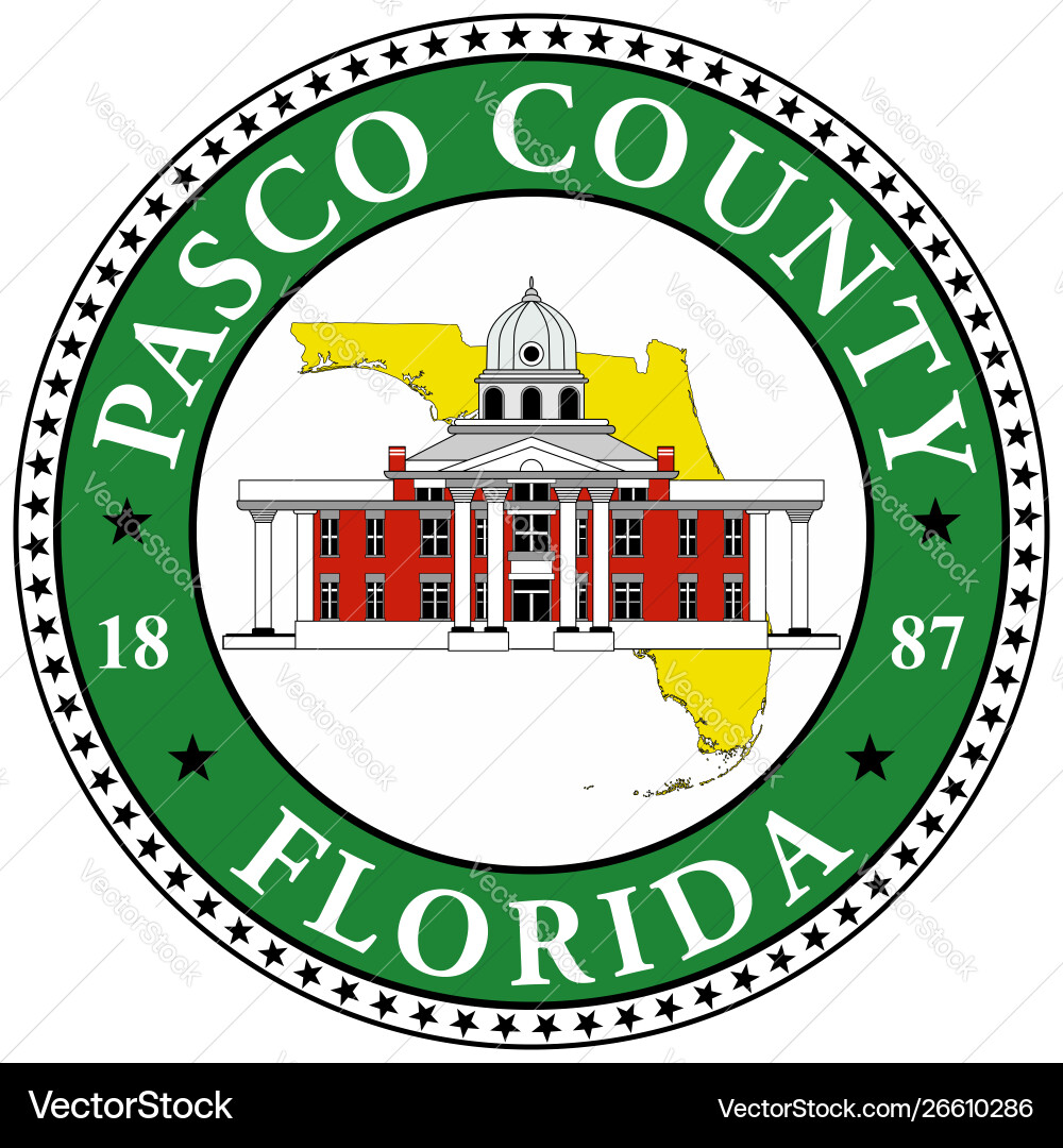 Pasco County Coat of Arms Royalty Free Vector Image