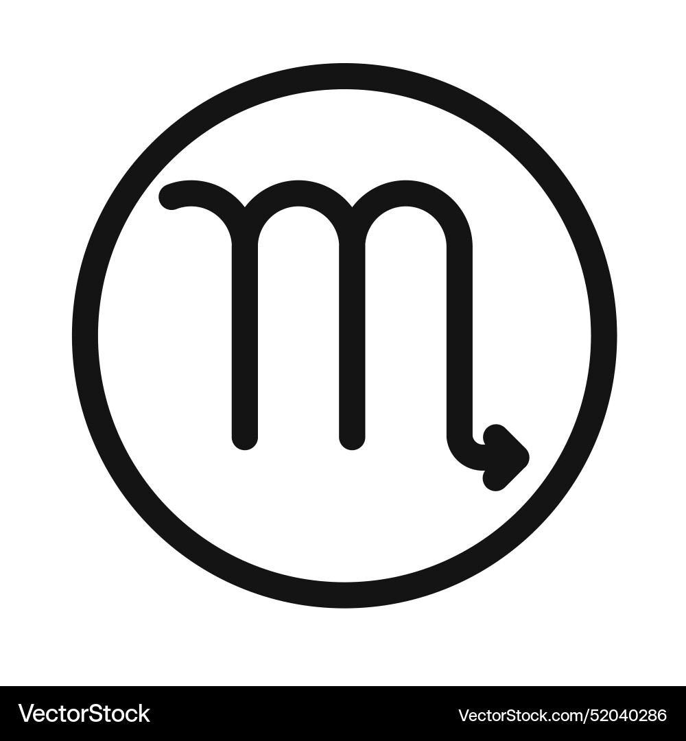 Scorpio zodiac sign icon black and white Vector Image