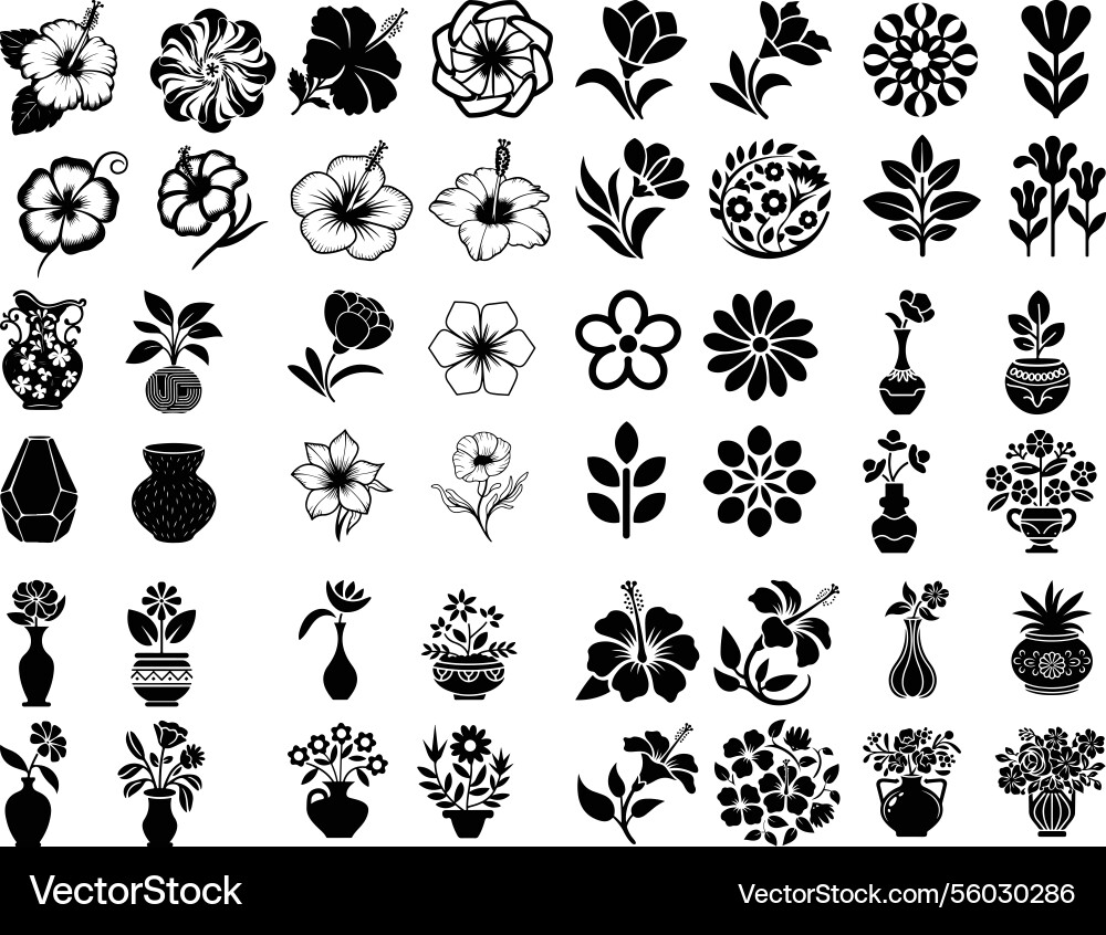 Simple flower icons incredible art Royalty Free Vector Image
