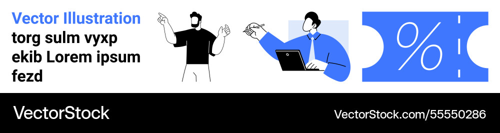 Team collaboration and discount concept Royalty Free Vector