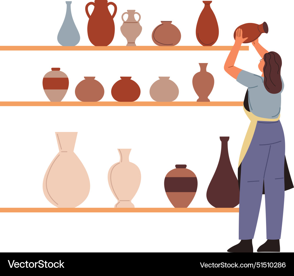 Töpfer Regale Lizenzfreies Vektorbild