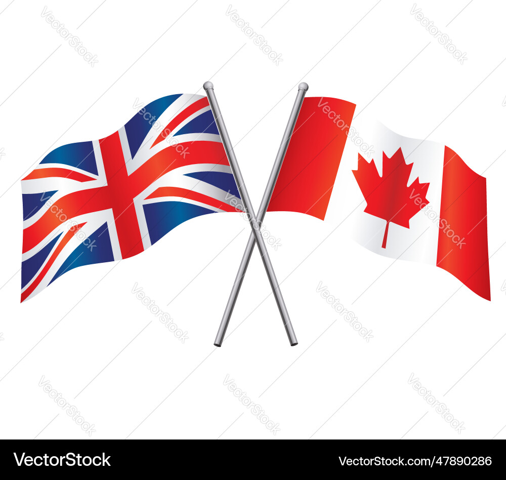 UK and Canada Flags Crossed – Royalty-Free Vector | VectorStock