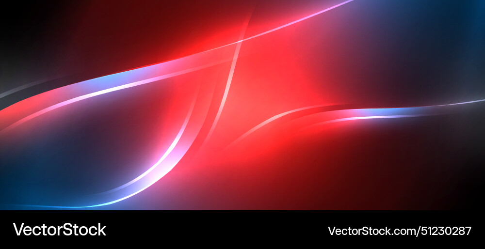 A red and blue wave on a black background Vector Image
