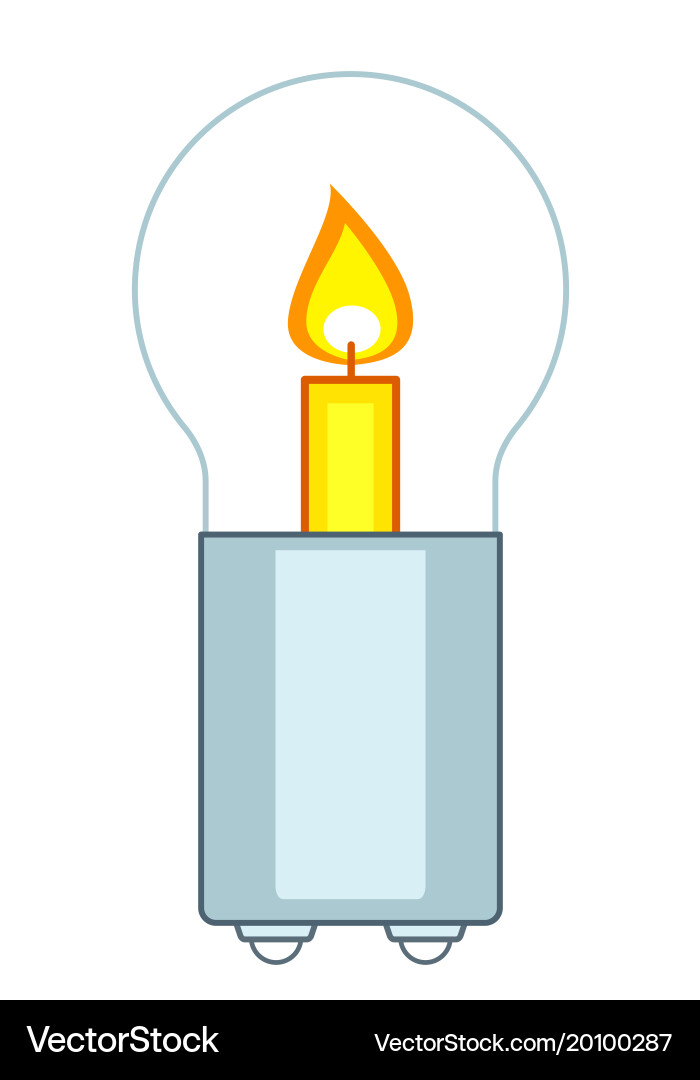 Candle and lamp Royalty Free Vector Image - VectorStock