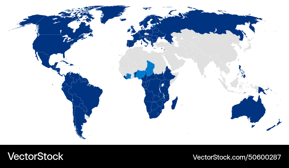 Christianity distribution map of the world Vector Image