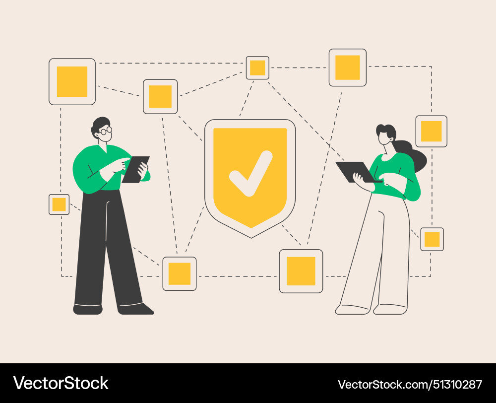 Decentralized application abstract concept Vector Image