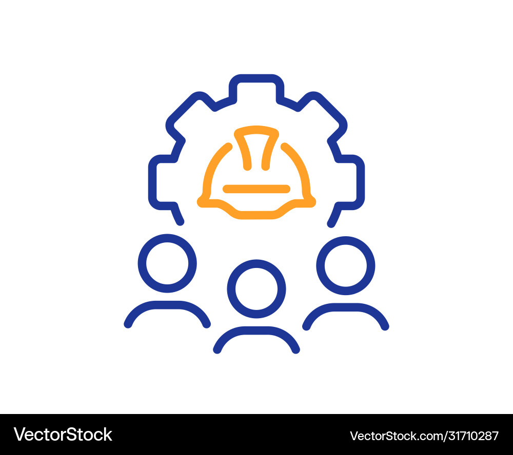 Engineering team line icon engineer or architect Vector Image