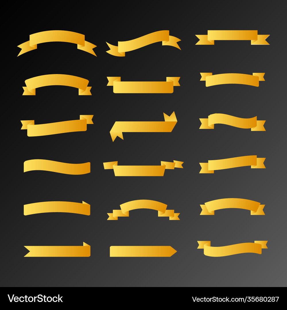 Golden ribbon Royalty Free Vector Image - VectorStock