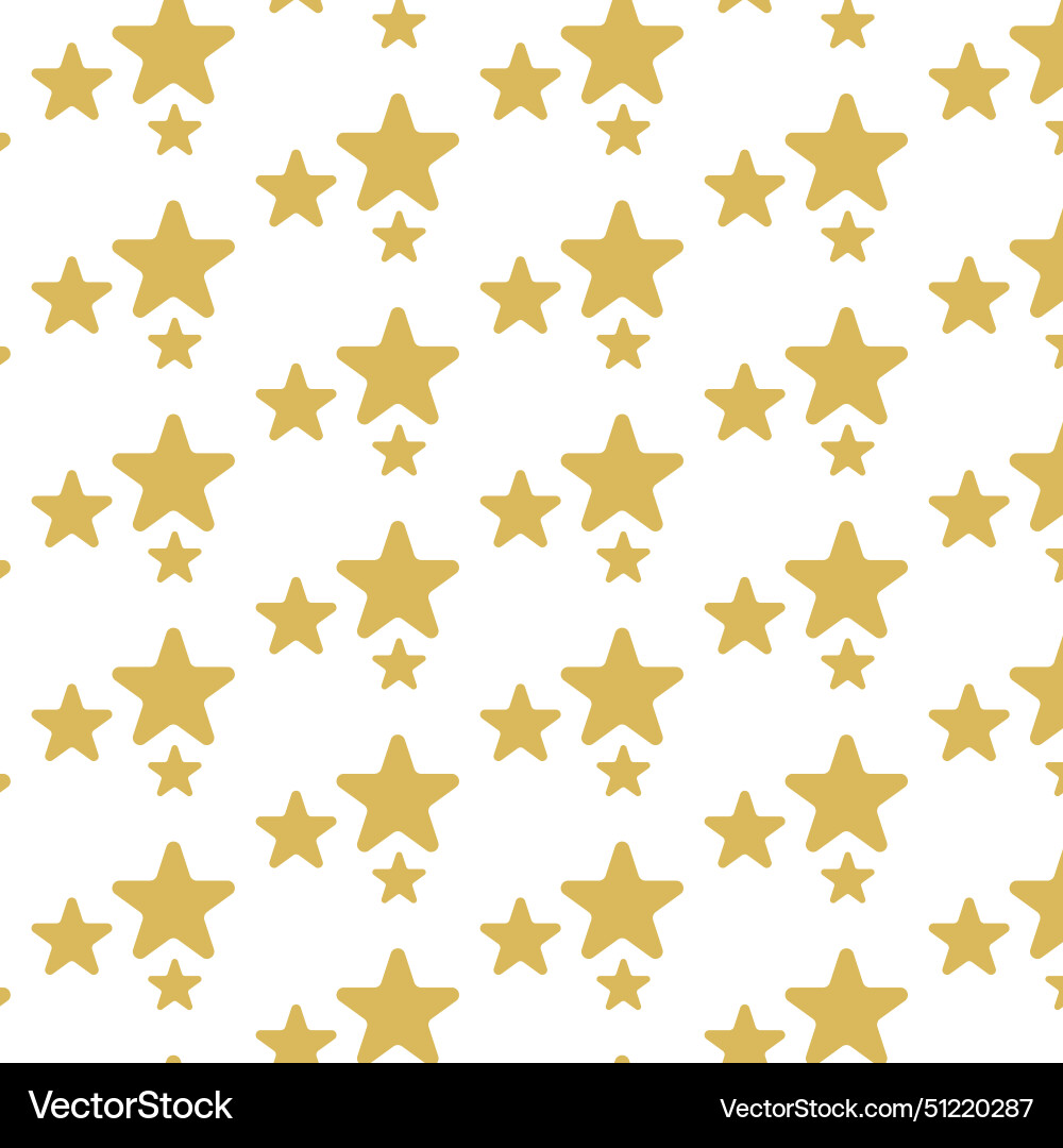 Golden stars seamless pattern design Royalty Free Vector
