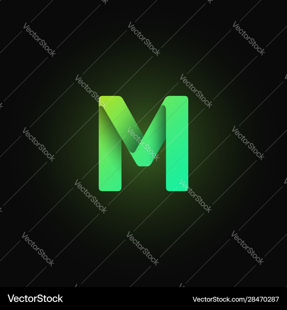 Green paper folded character from a typeset Vector Image