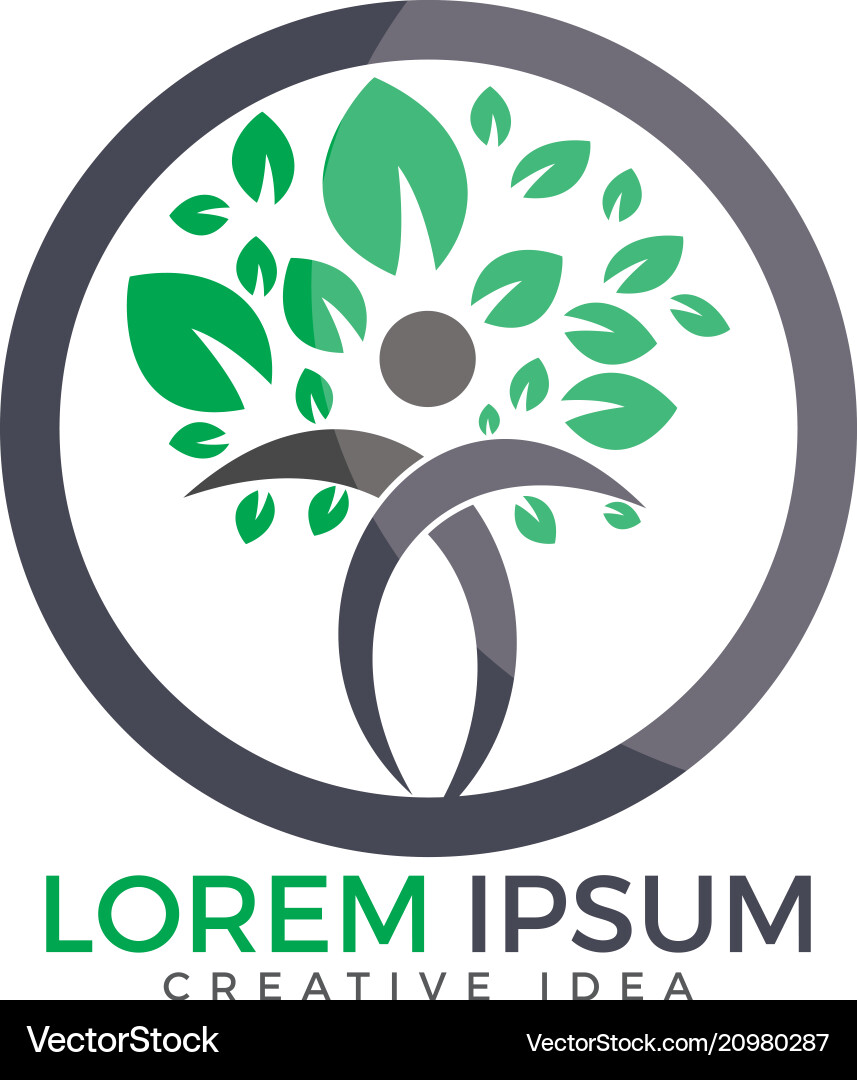 Holistic health logo design Royalty Free Vector Image