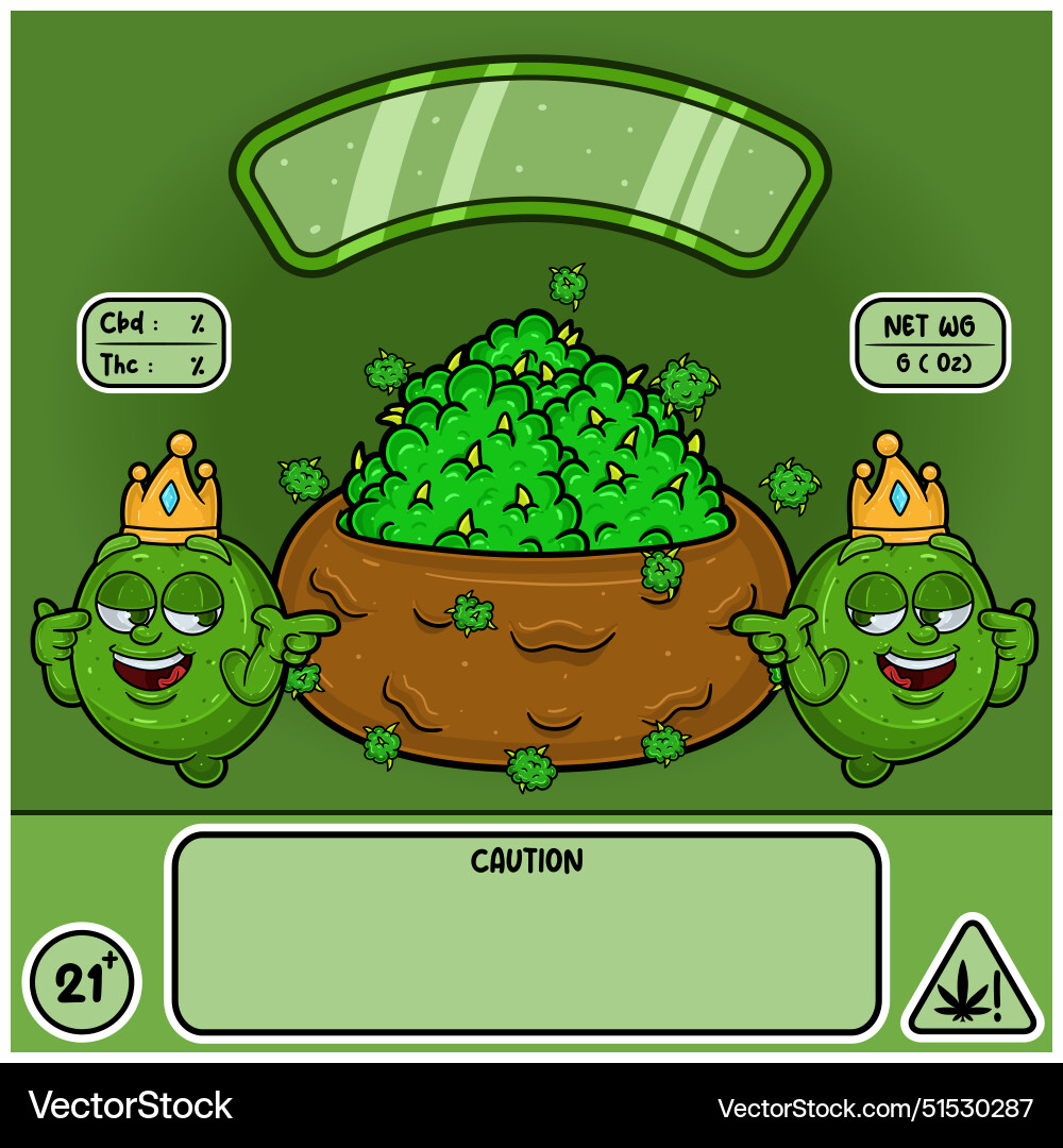 Lime strain with weedbud in cartoon style Vector Image