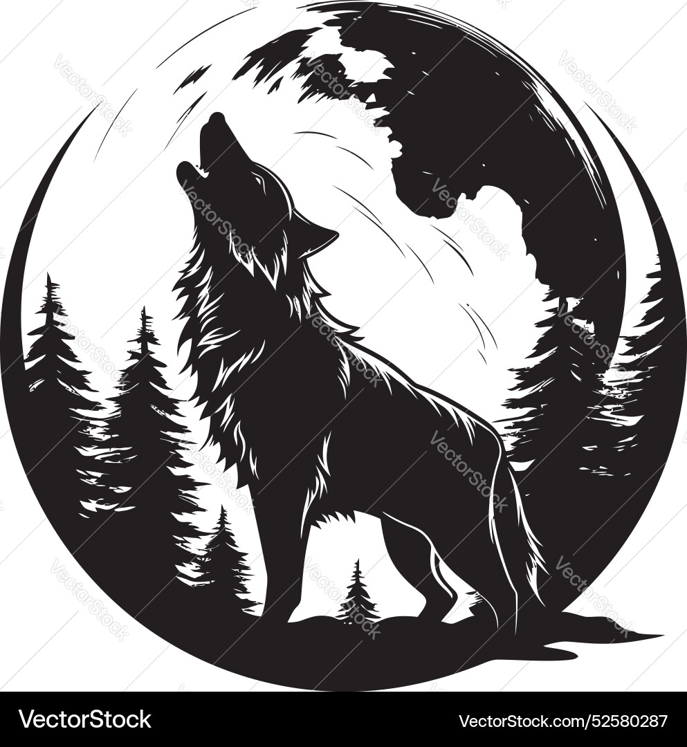 Midnightmelody logo design for lunar howler Vector Image