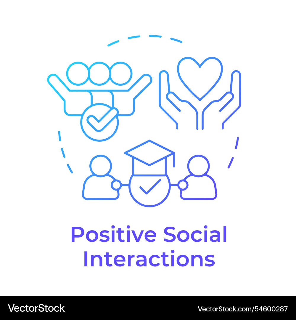 Positive social interactions blue gradient Vector Image