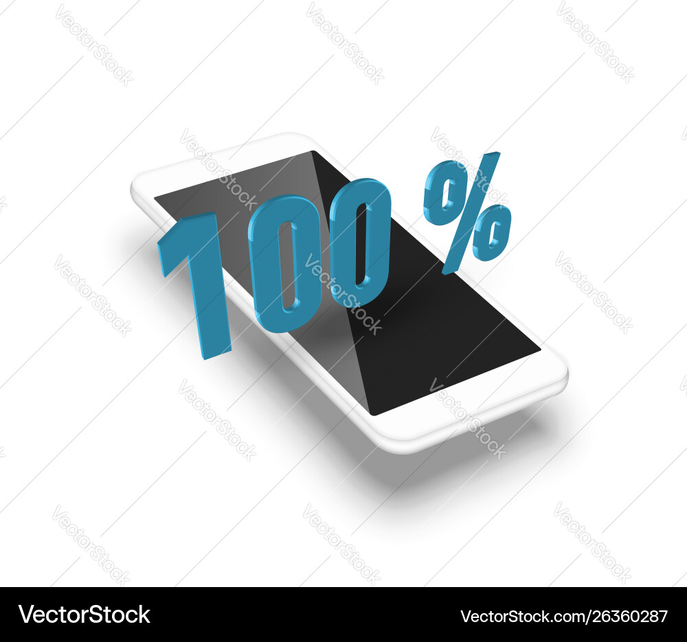 Realistisches Smartphone mit einem 3D-Prozent Vektorbild