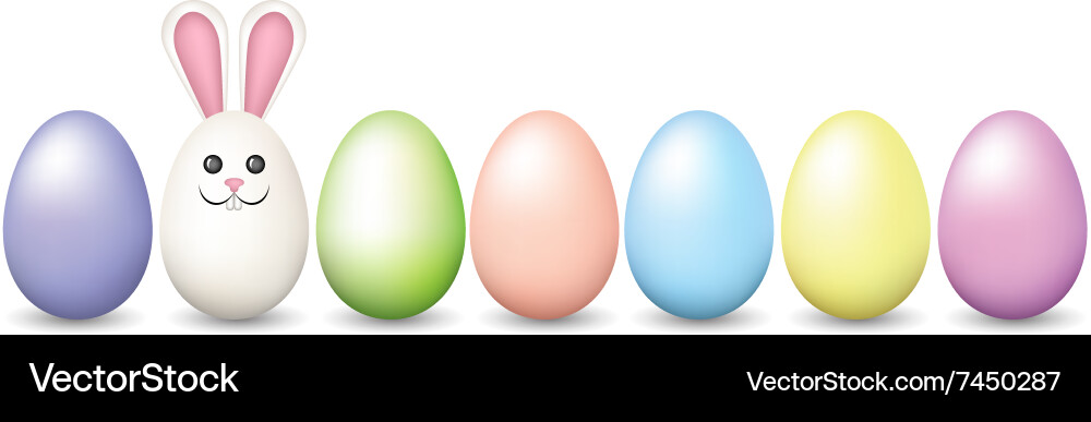 Row of easter pastel eggs Royalty Free Vector Image