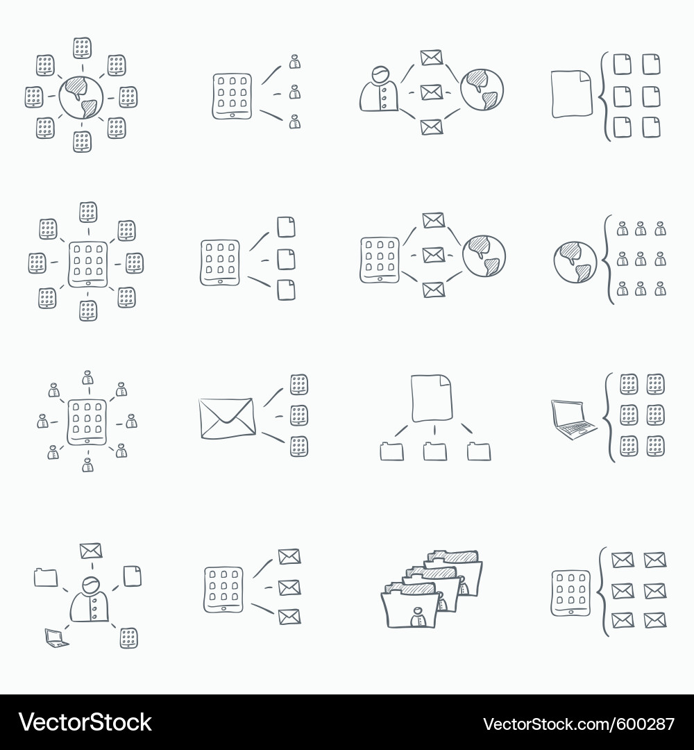 Sketch icon set Royalty Free Vector Image - VectorStock