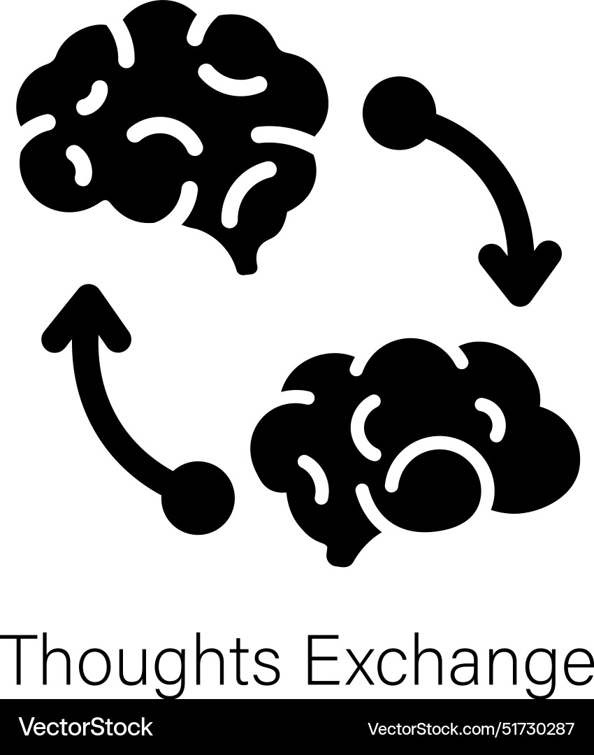 Thoughts exchange Royalty Free Vector Image - VectorStock