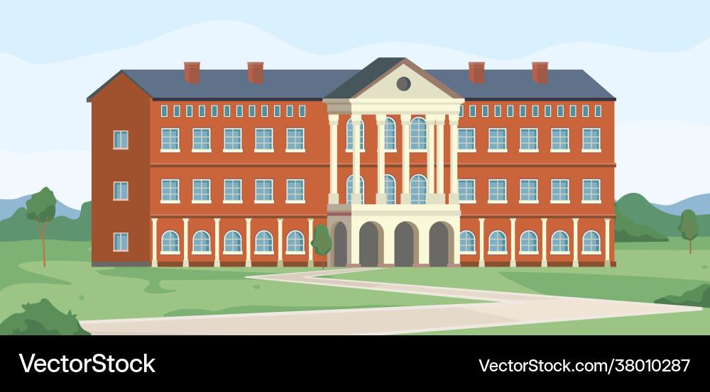 University collage or school building isolated Vector Image